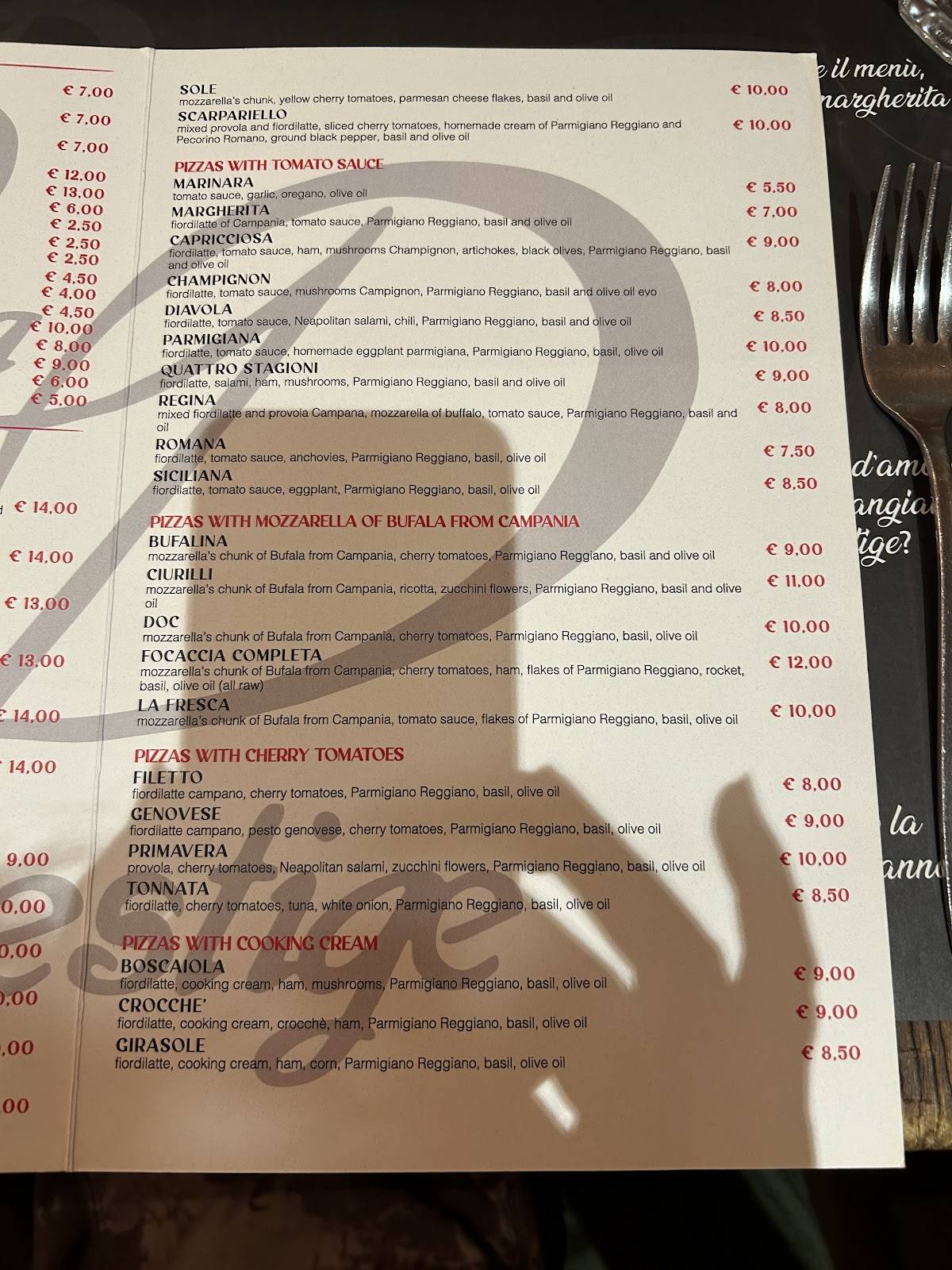 Menu da Pizza Prestige pizzeria, Napoli, Via Freud 11