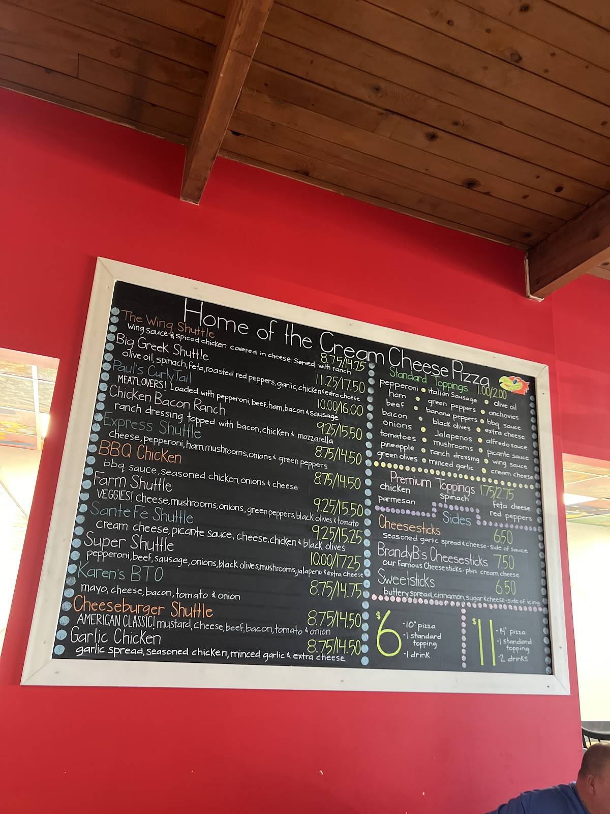 Menu at Pizza Shuttle pizzeria, Lawrence, 711 W 23rd St #19