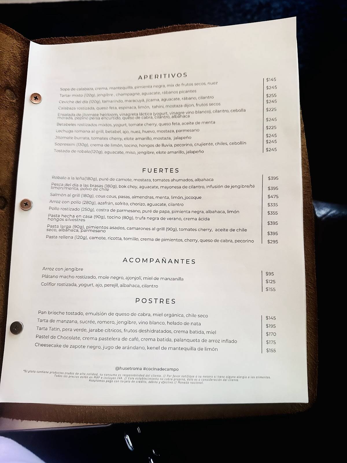 Carta de pizzería Huset, Ciudad López Mateos