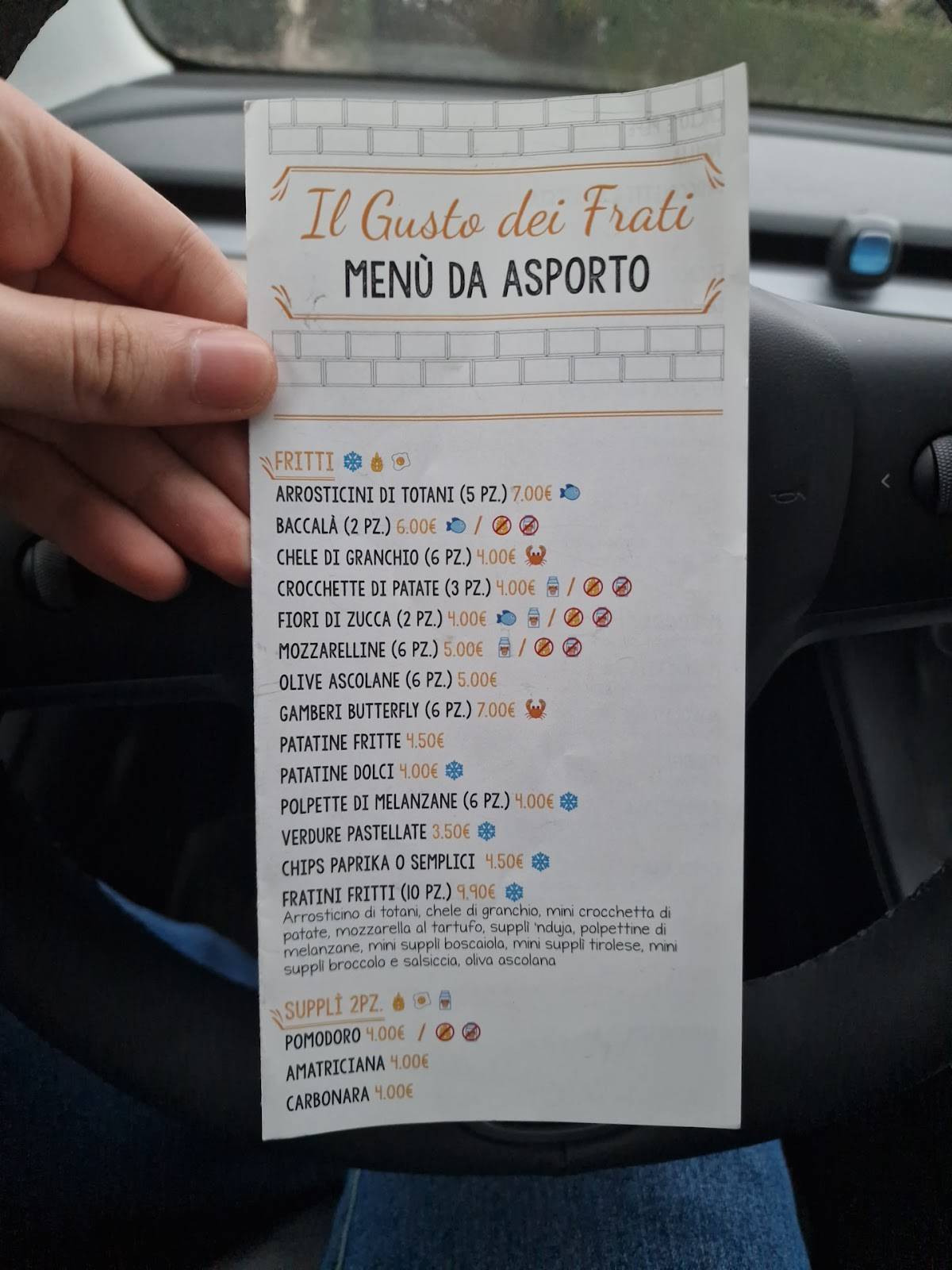 Menu da Pizzeria Il Gusto Dei Frati, Campagnano di Roma, Strada ...