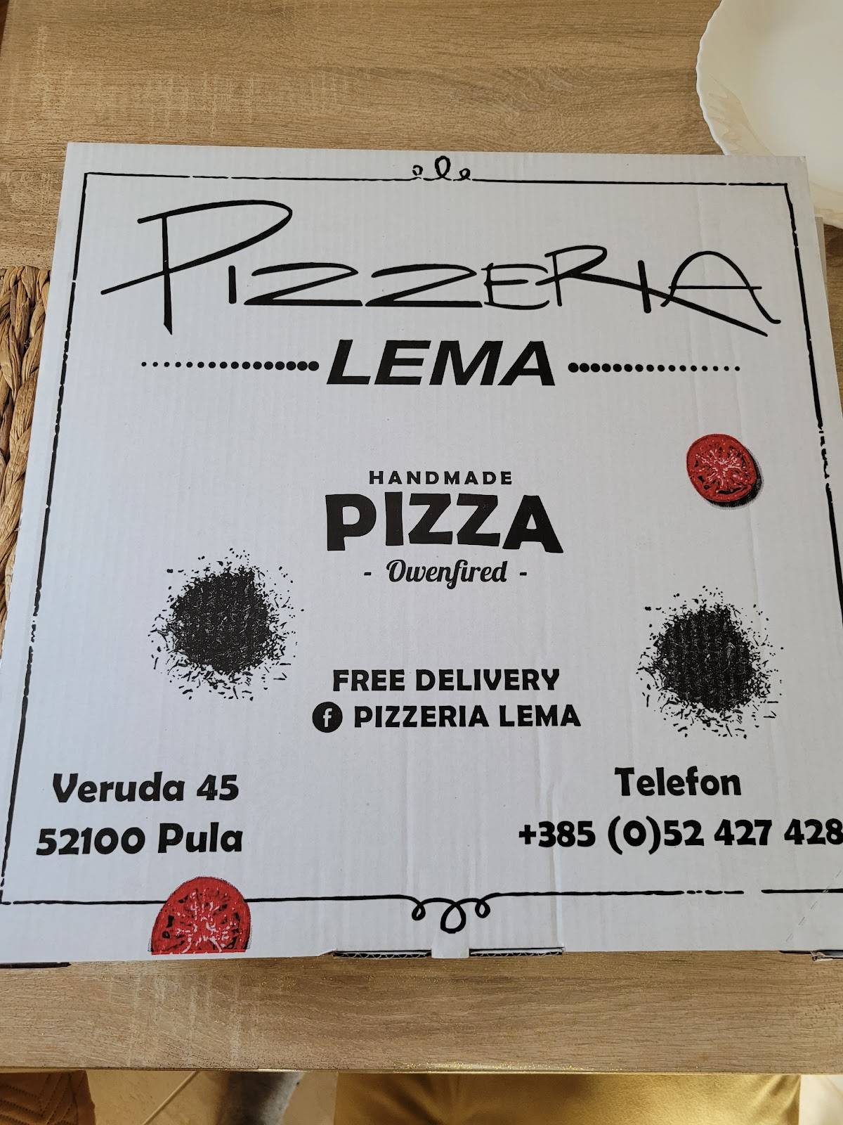 Menu at Pizzeria LEMA, Pula