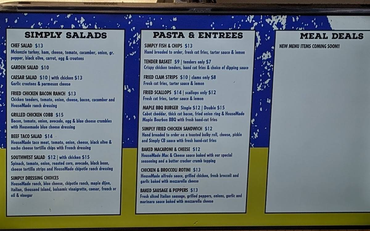 Menu at Simply Housemade & Catering pizzeria, Barre, 70 N Main St