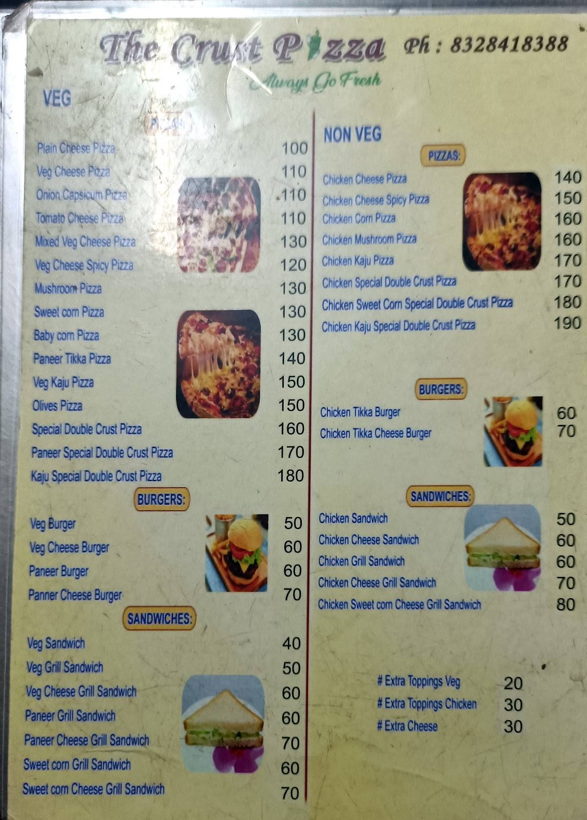 Menu at The Crust Pizza, Hyderabad