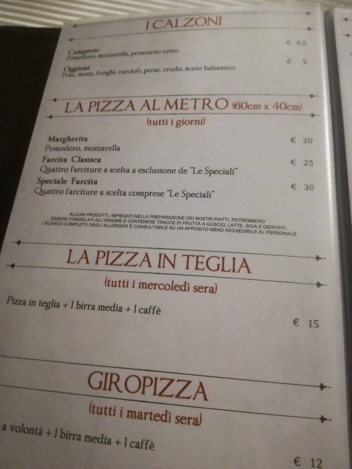 Menu at VILLA VECCHIA 1865 - La Pizzeria, Villasanta