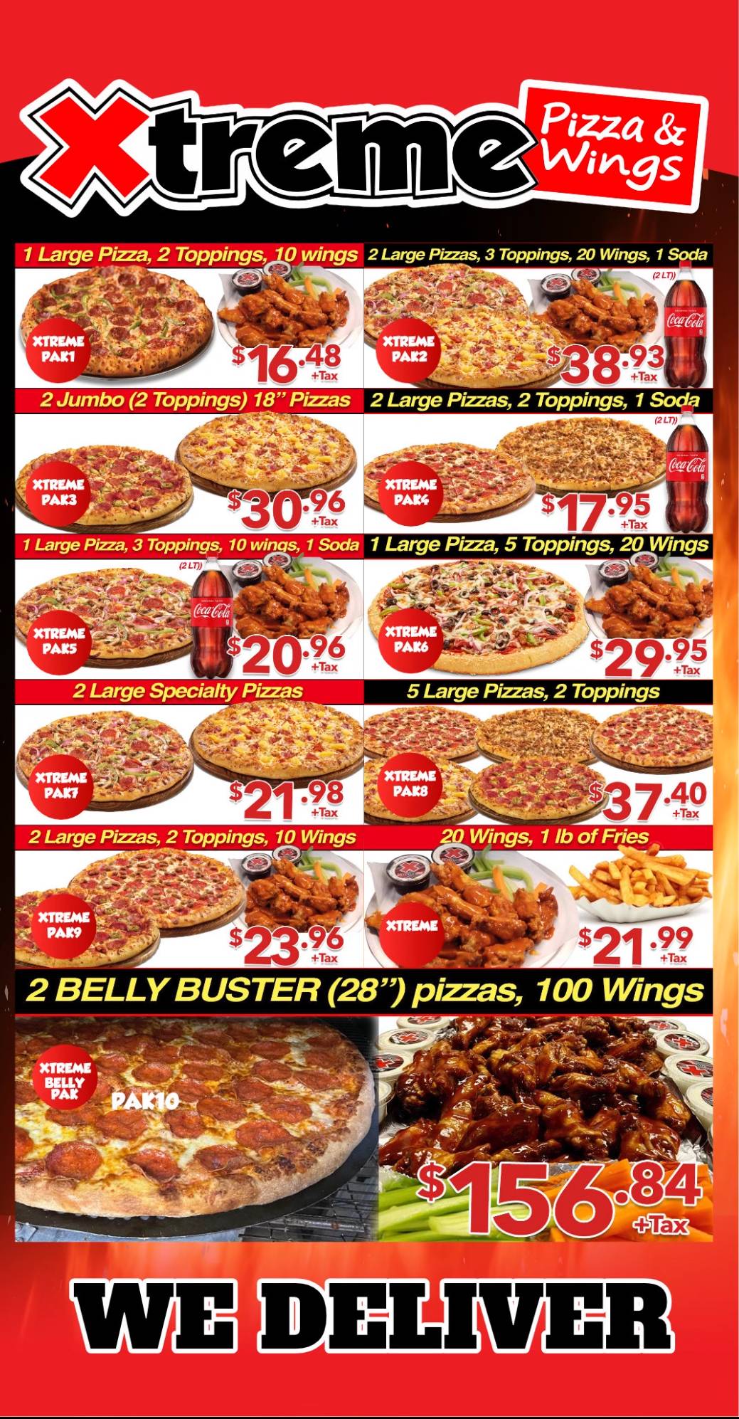 Menu at Xtreme Pizza Yarbrough pizzeria, El Paso, N Yarbrough Dr #101