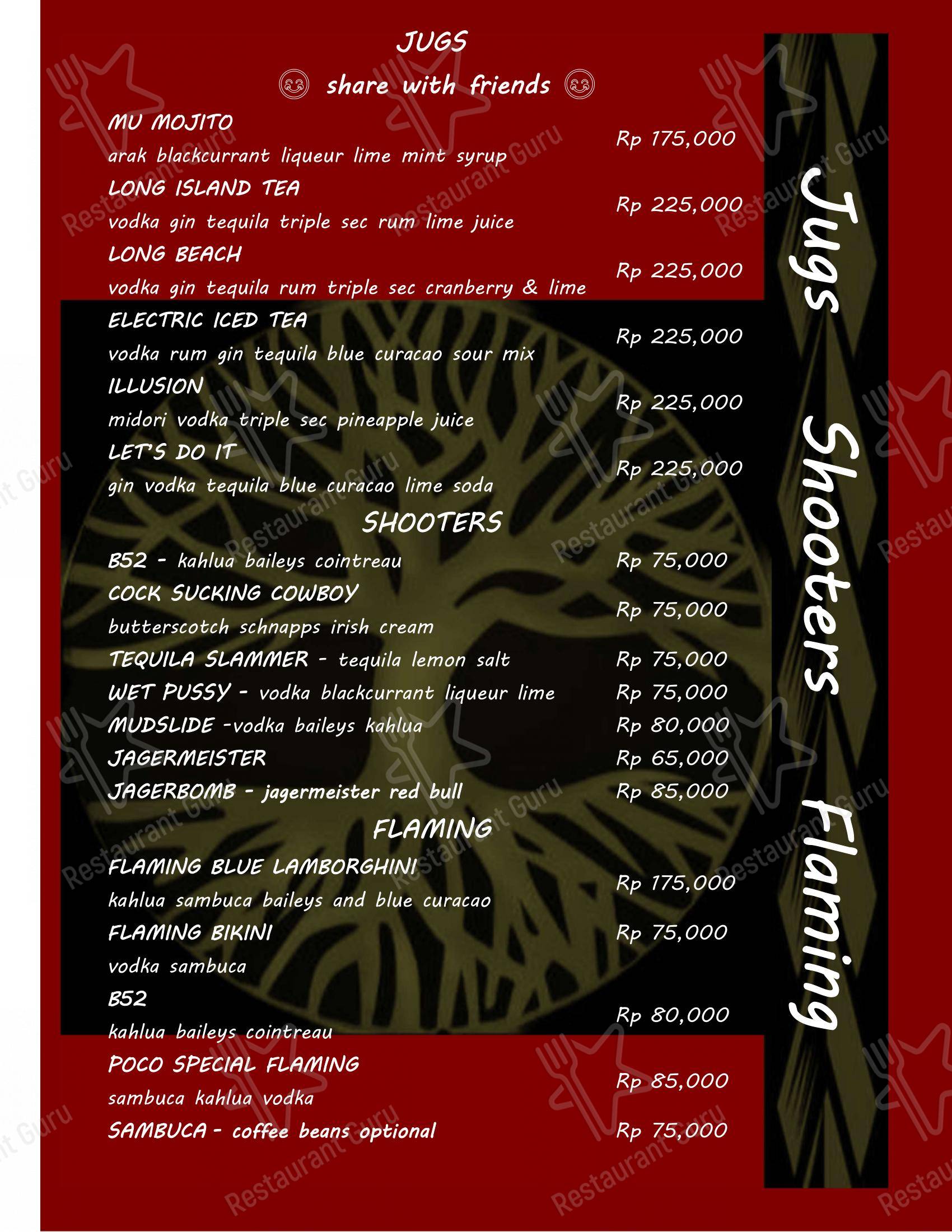 Carta de Poco Lounge Bar, Buleleng