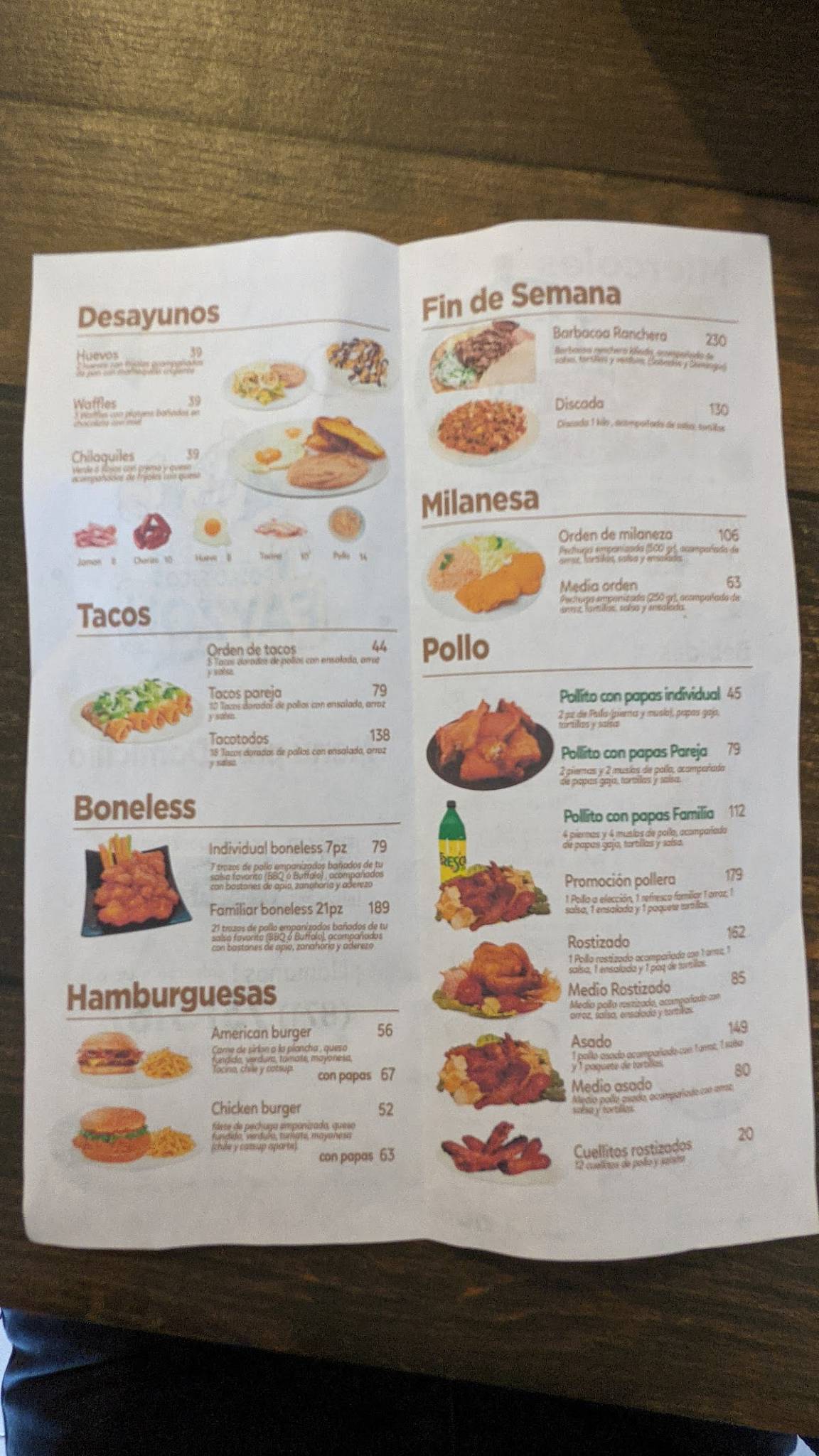 Carta del restaurante Pollo Rico, Torreón, Calle Calz Paseo del ...