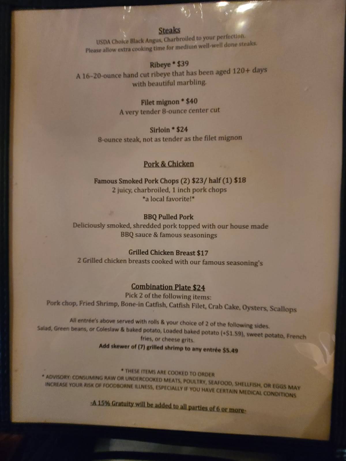 Menu at Pond House Restaurant, USA, 249 Bethany Church Rd