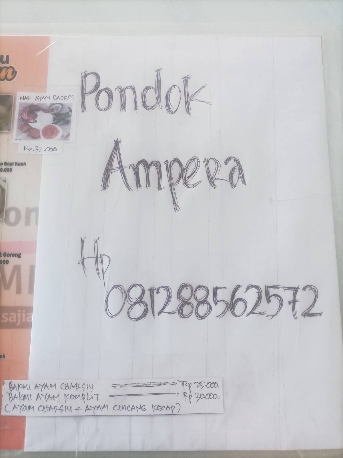 Menu at Pondok Ampera (masakan palembang) restaurant, Tarakan