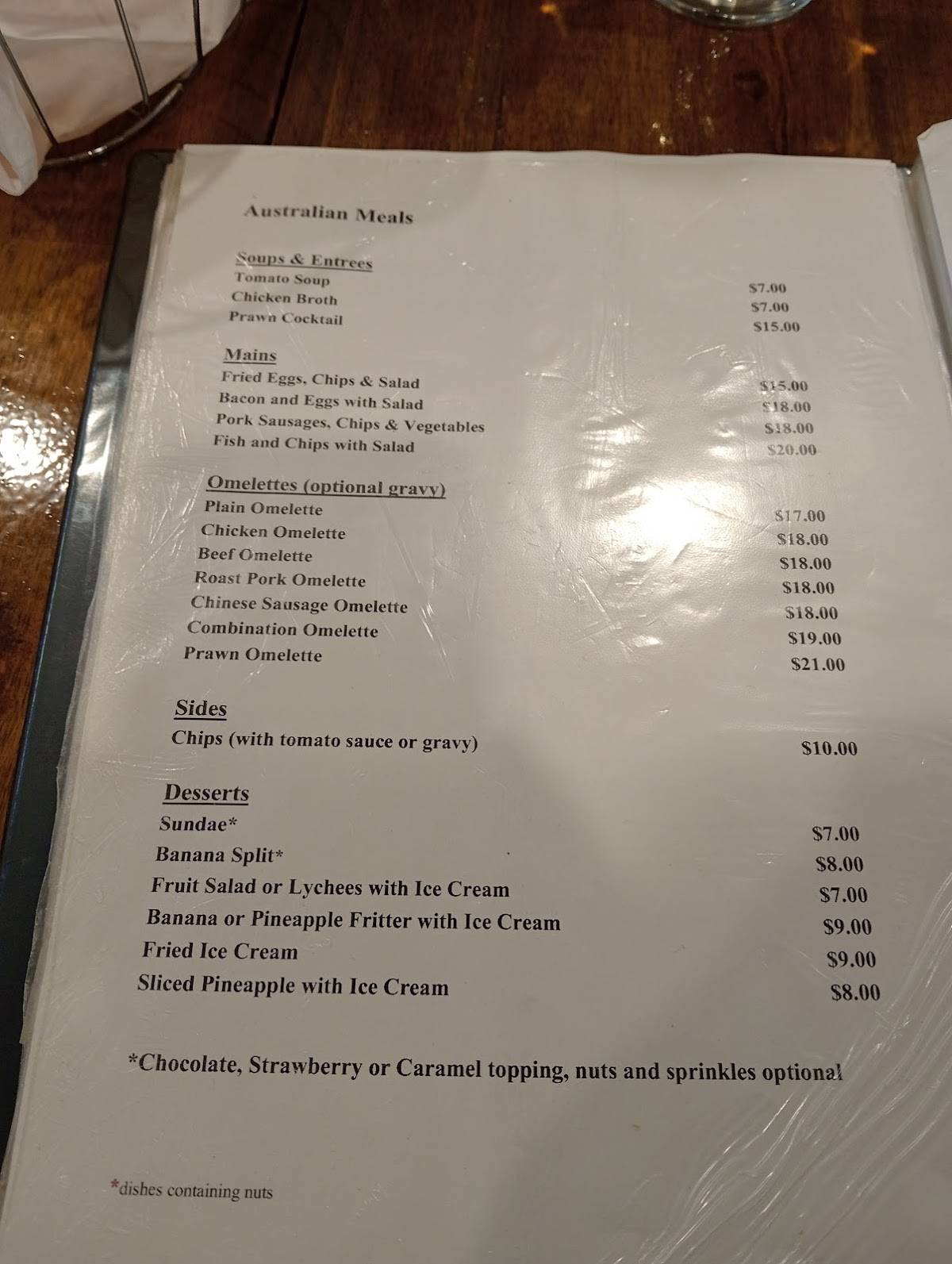 Menu at Poon's at Diamond Palace Chinese Restaurant, Sunshine