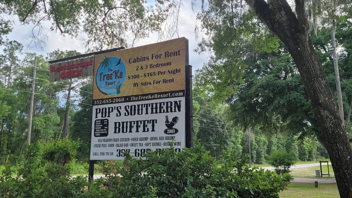 Menu at Pop's Southern Buffet restaurant, Salt Springs