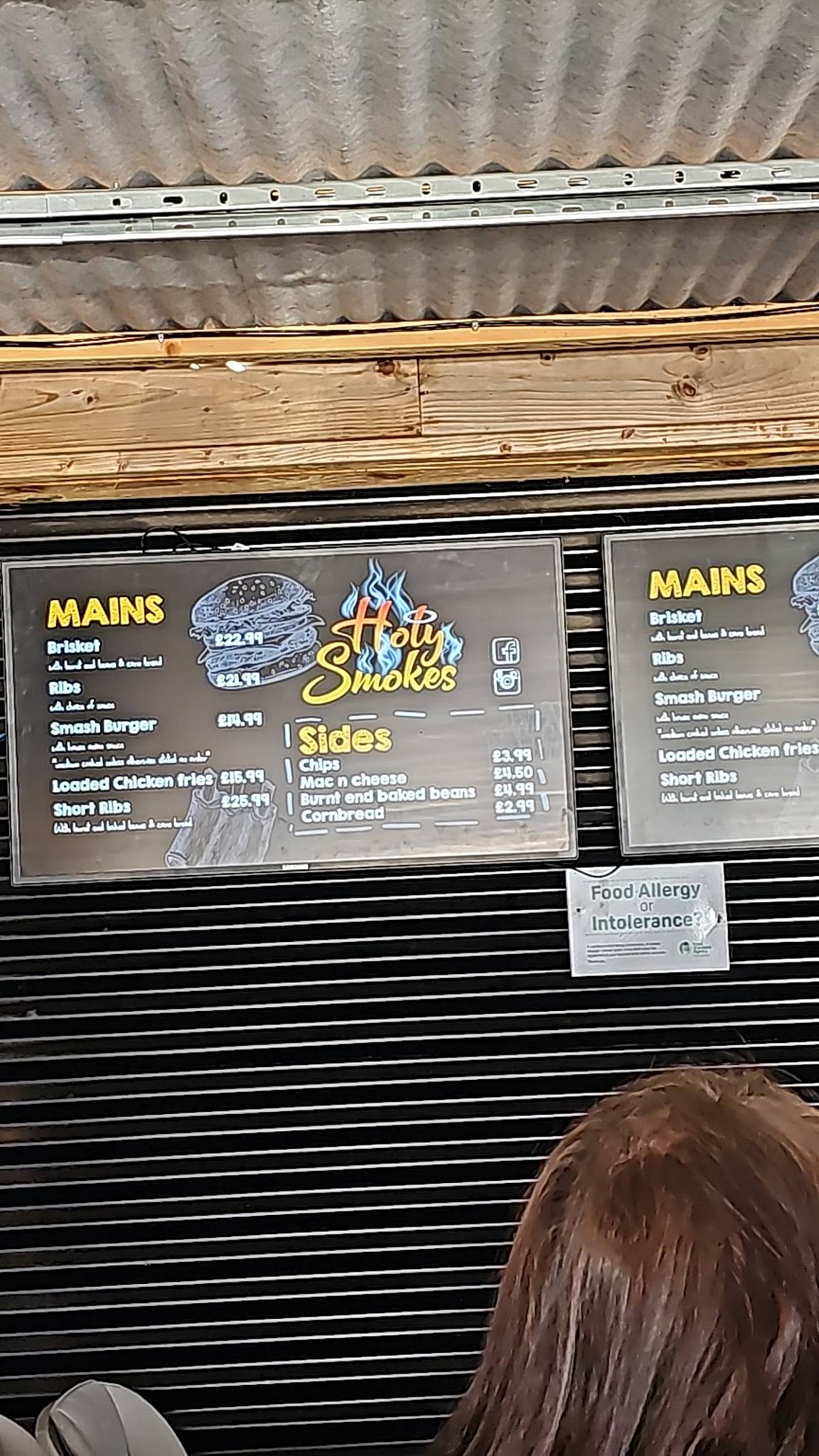 Menu at Holy Smokes BBQ Shack, Portadown