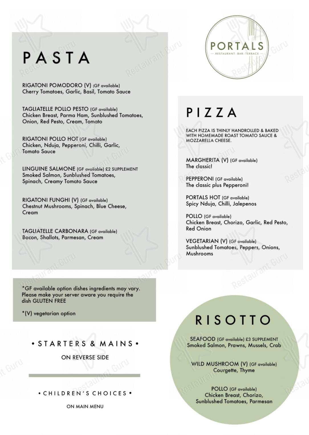 Menu at Portals Hartlepool restaurant, Hartlepool, Neptune House