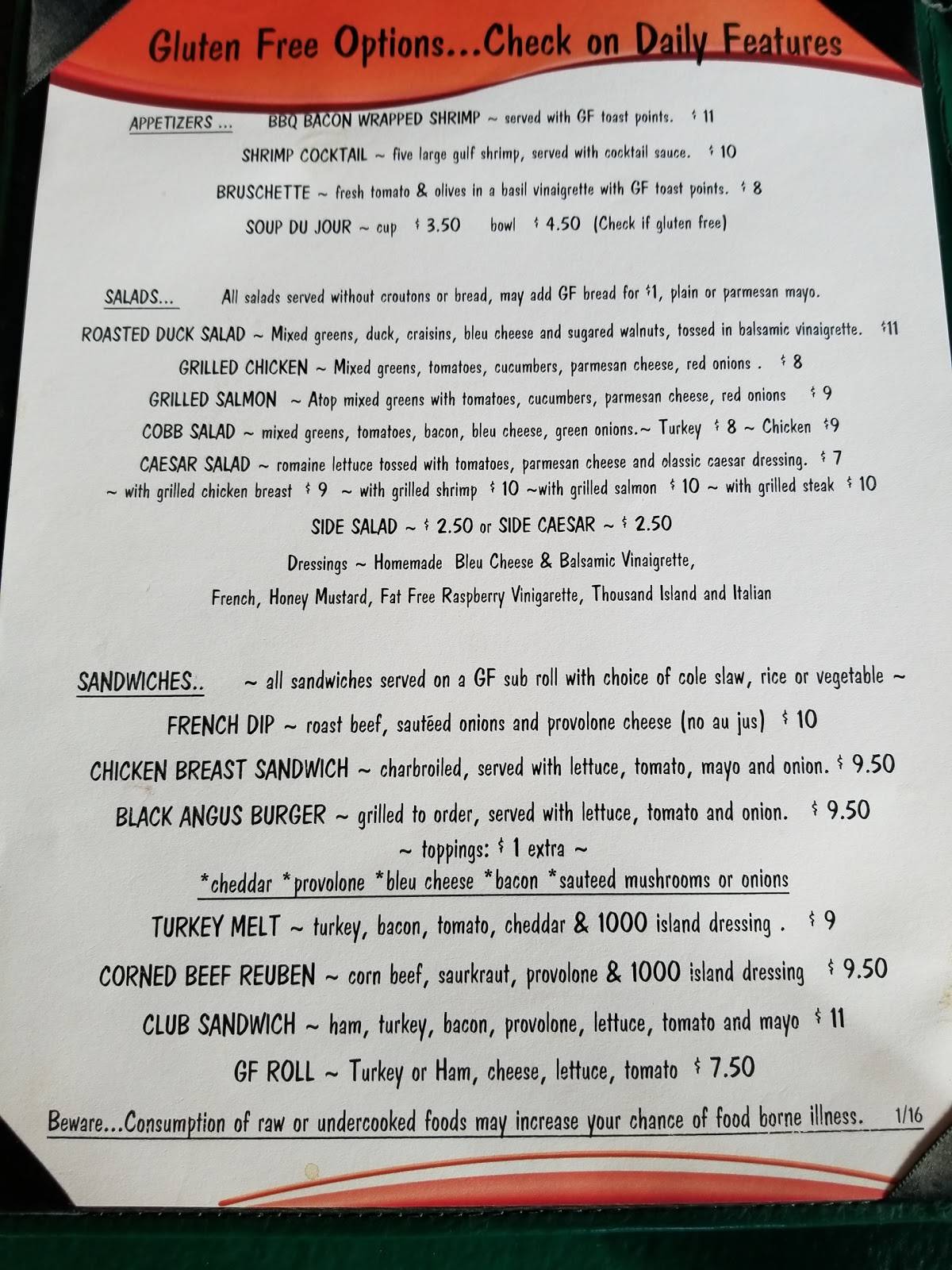 Menu at Portofino Grill restaurant, La Porte