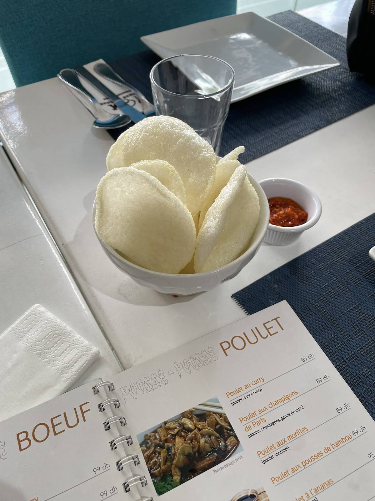 Menu au Pousse Pousse restaurant, Rabat