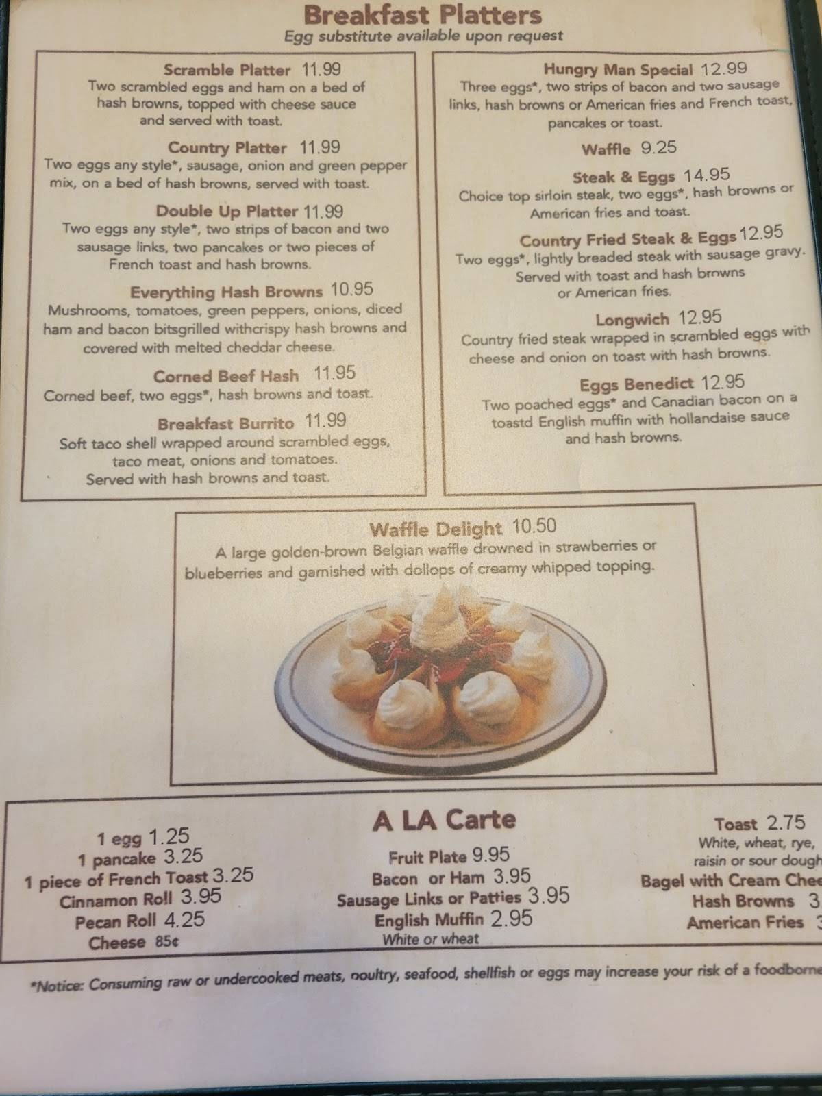 Menu at Hungry House restaurant, Prairie du Chien