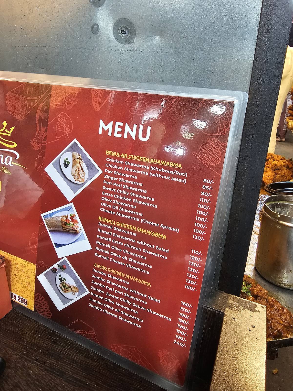 Menu at Prince Shawarma, Mumbai, 8A