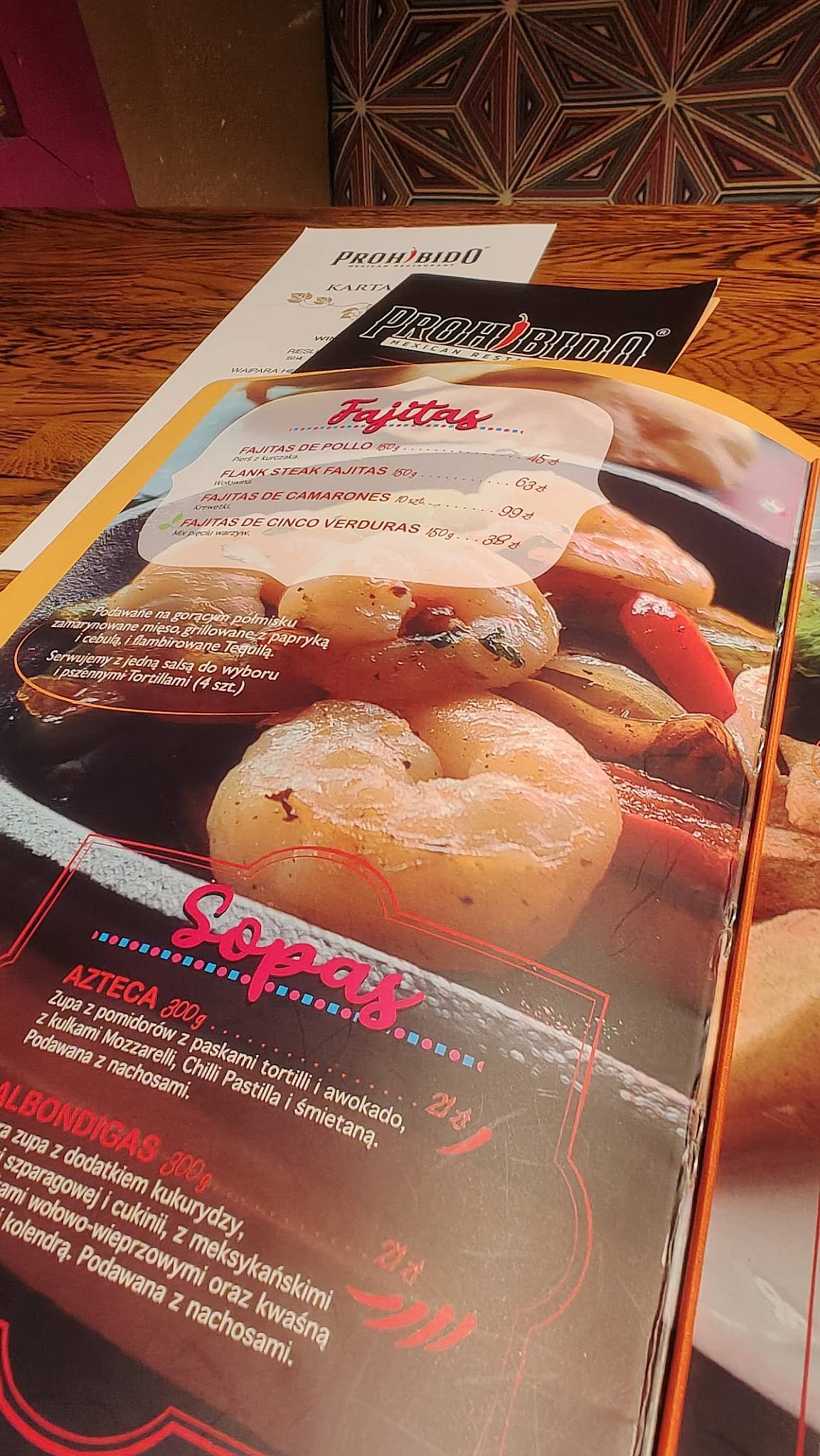 Menu at Prohibido restaurant, Slupsk