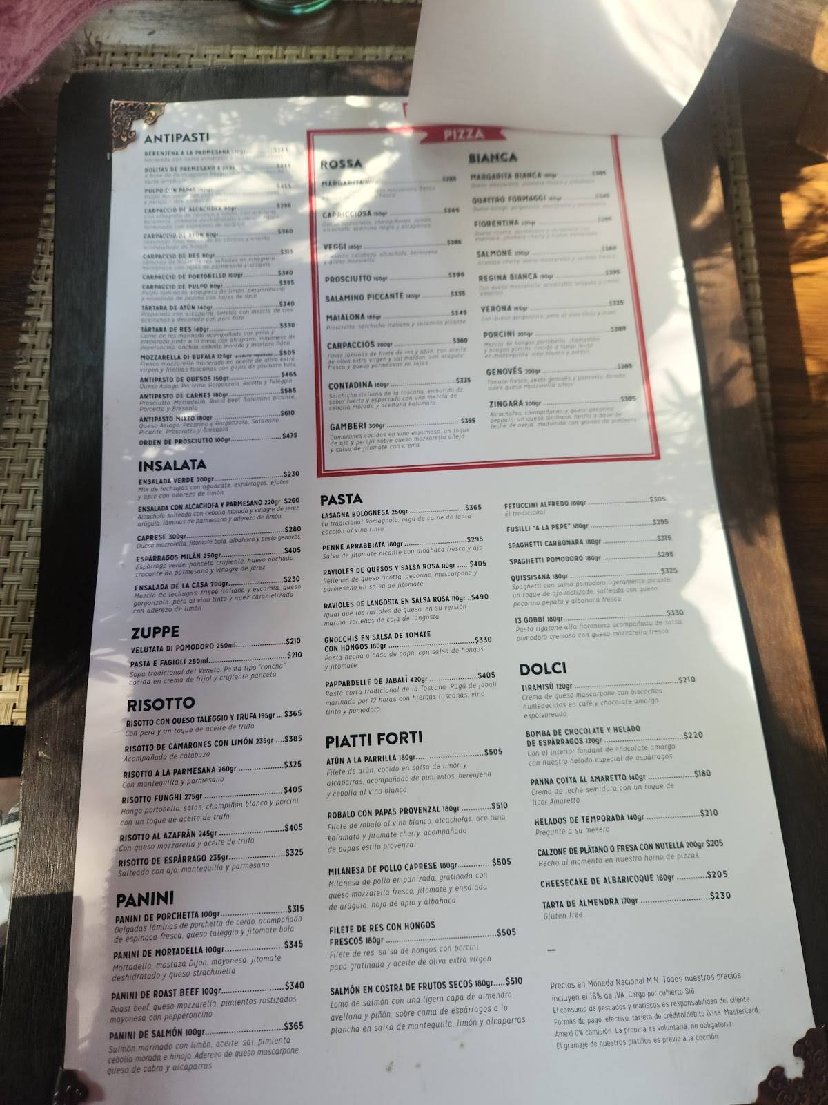 Carta del restaurante Prosecco, Ciudad López Mateos, Virgilio 7