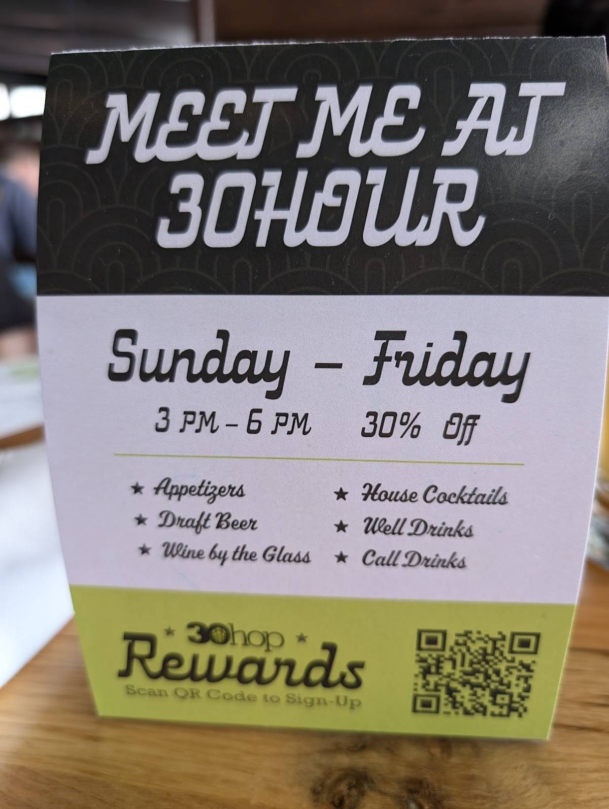 Menu at 30hop pub & bar, Coralville