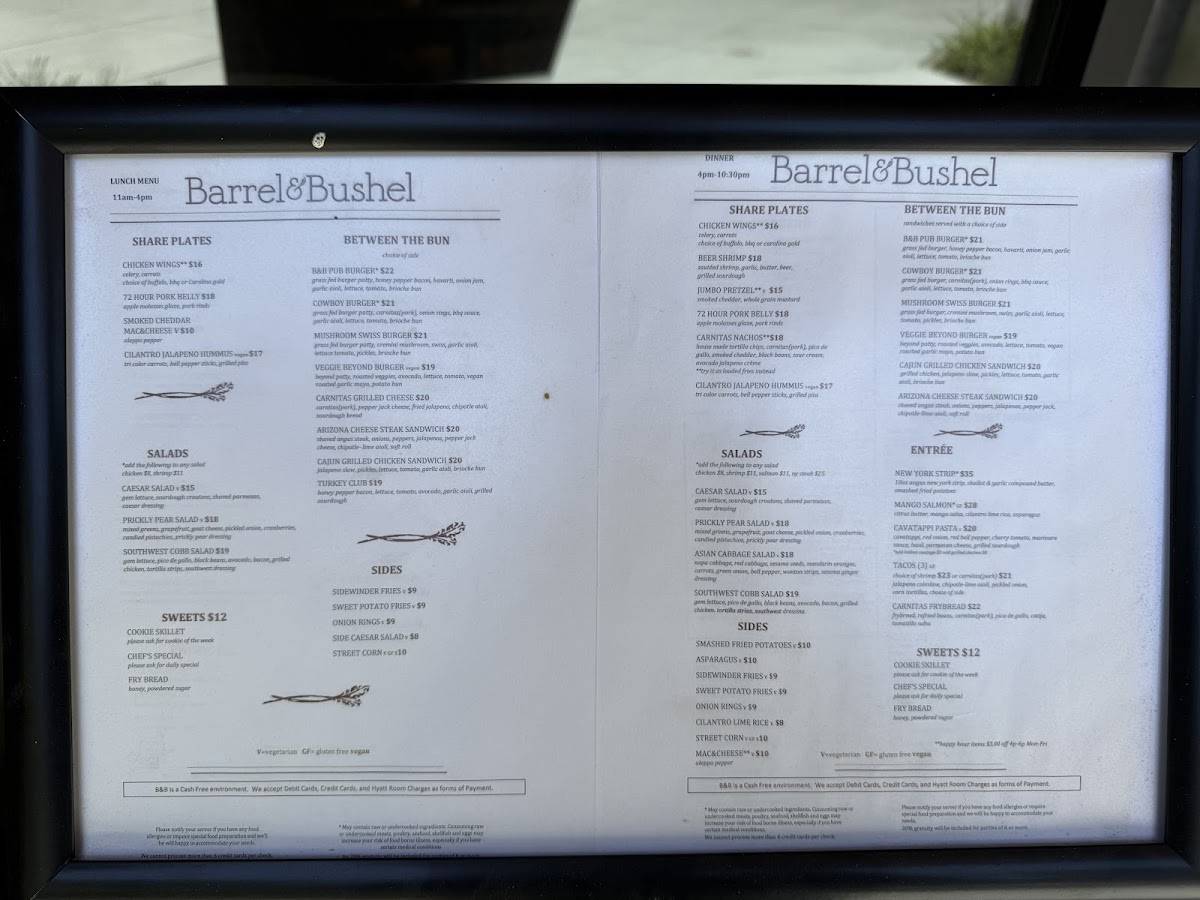 Carta de Barrel & Bushel, Phoenix