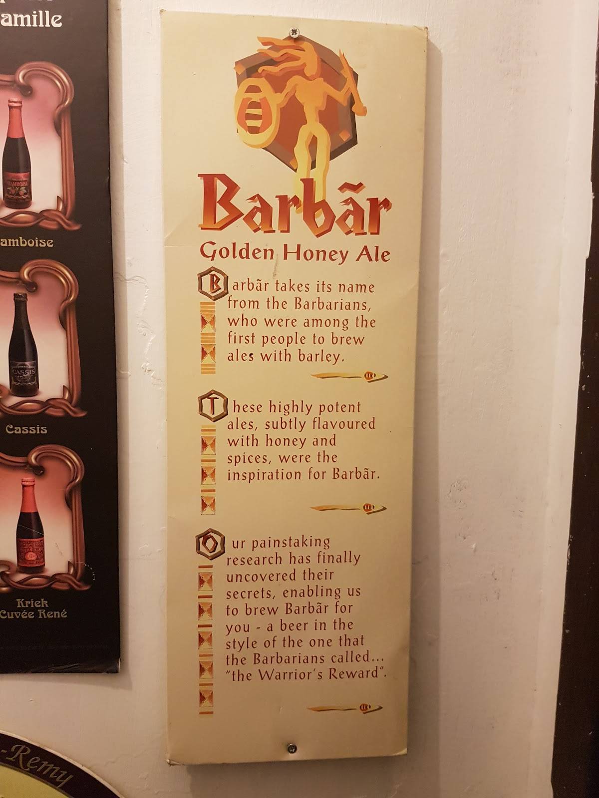 Menu at Belgian Bar, Altrincham