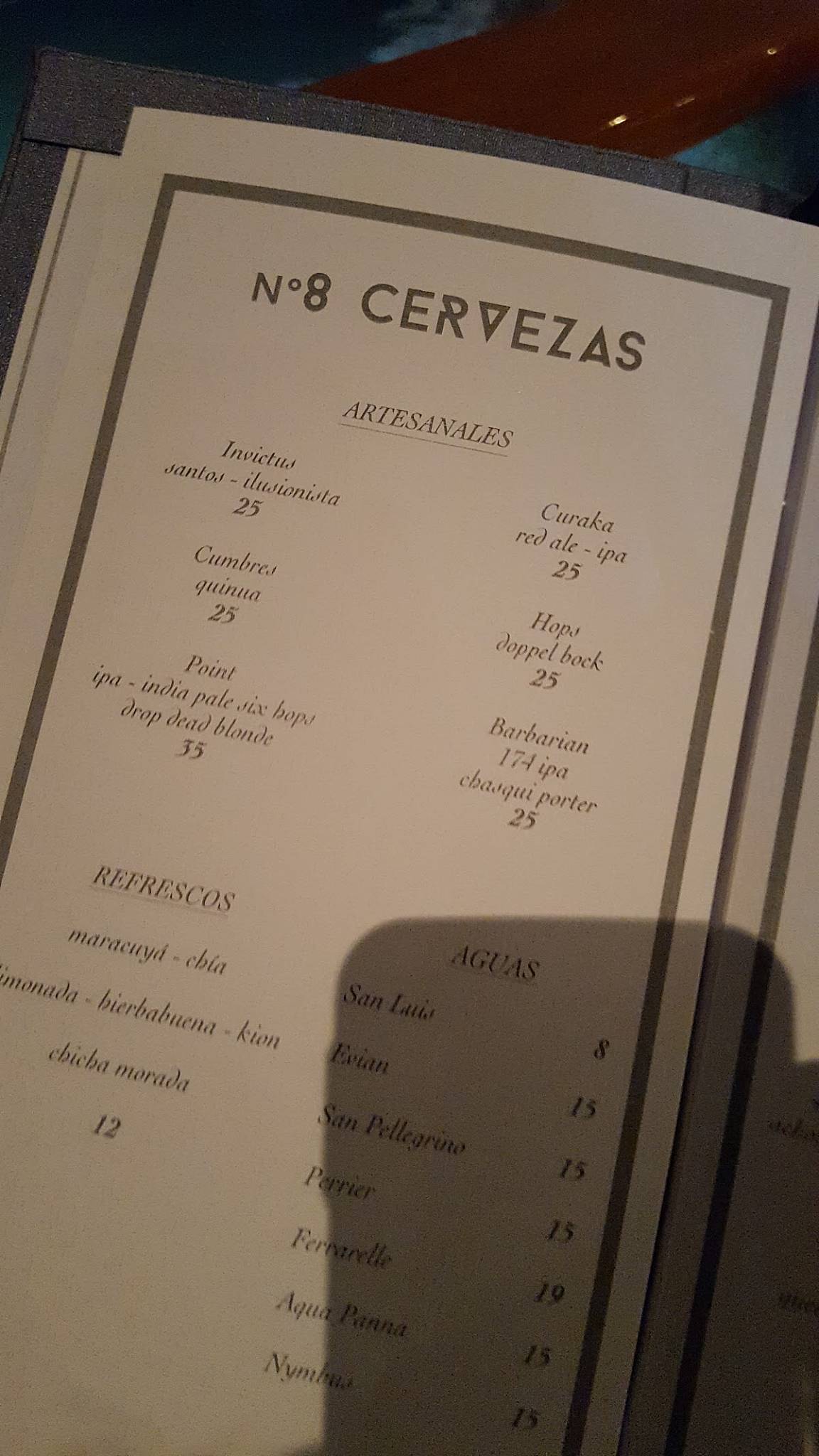 Carta de Cala Restaurante & Lounge, Barranco, Cto. de Playas