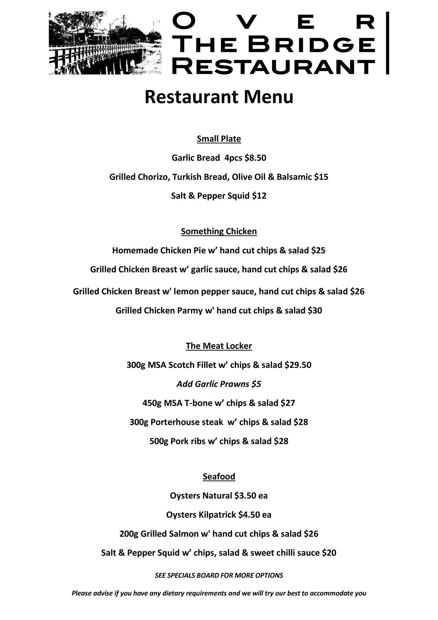 Menu at Capel Tavern pub & bar, Capel