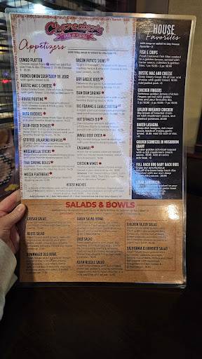 Menu at Character's Pub & Grill, Chilliwack