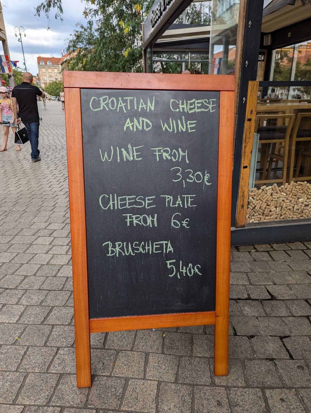 Menu at Cheese Bar, Zagreb, Ul. Augusta Cesarca 2