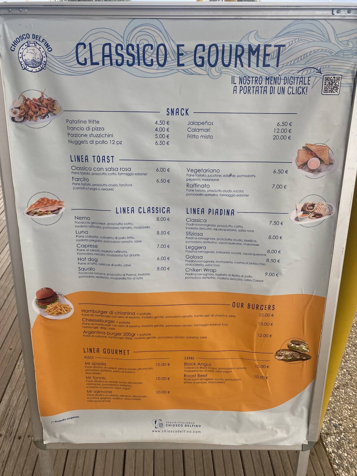 Menu da Chiosco Delfino pub & bar, Bibione