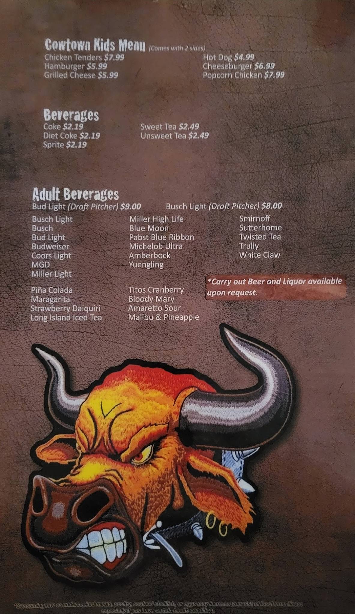 Cowtown Carlisle In Menu : Nosey Cow Inn, vintage bar and kitchen – VHKTX