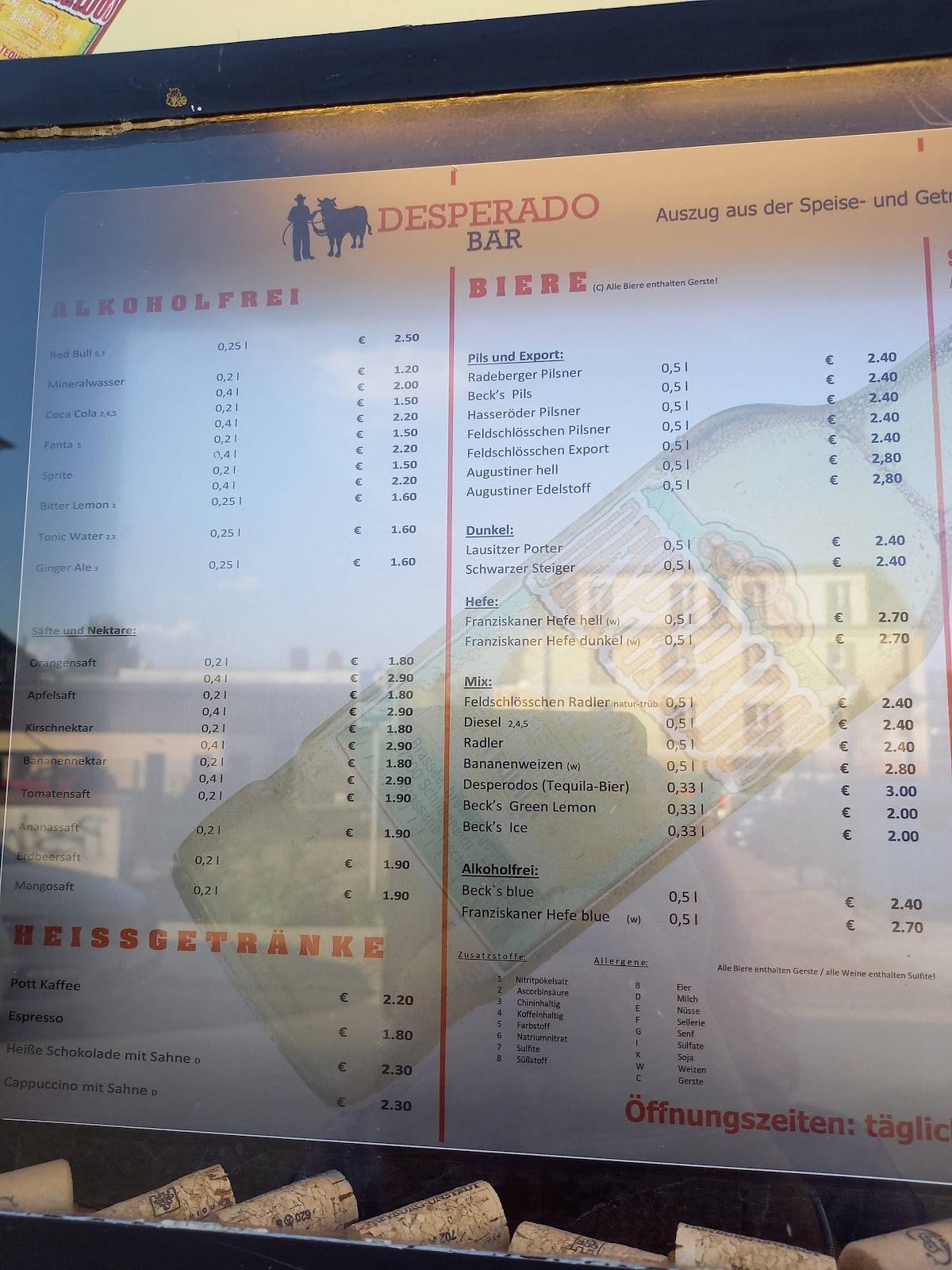 Speisekarte von Desperado pub & Bar, Radebeul