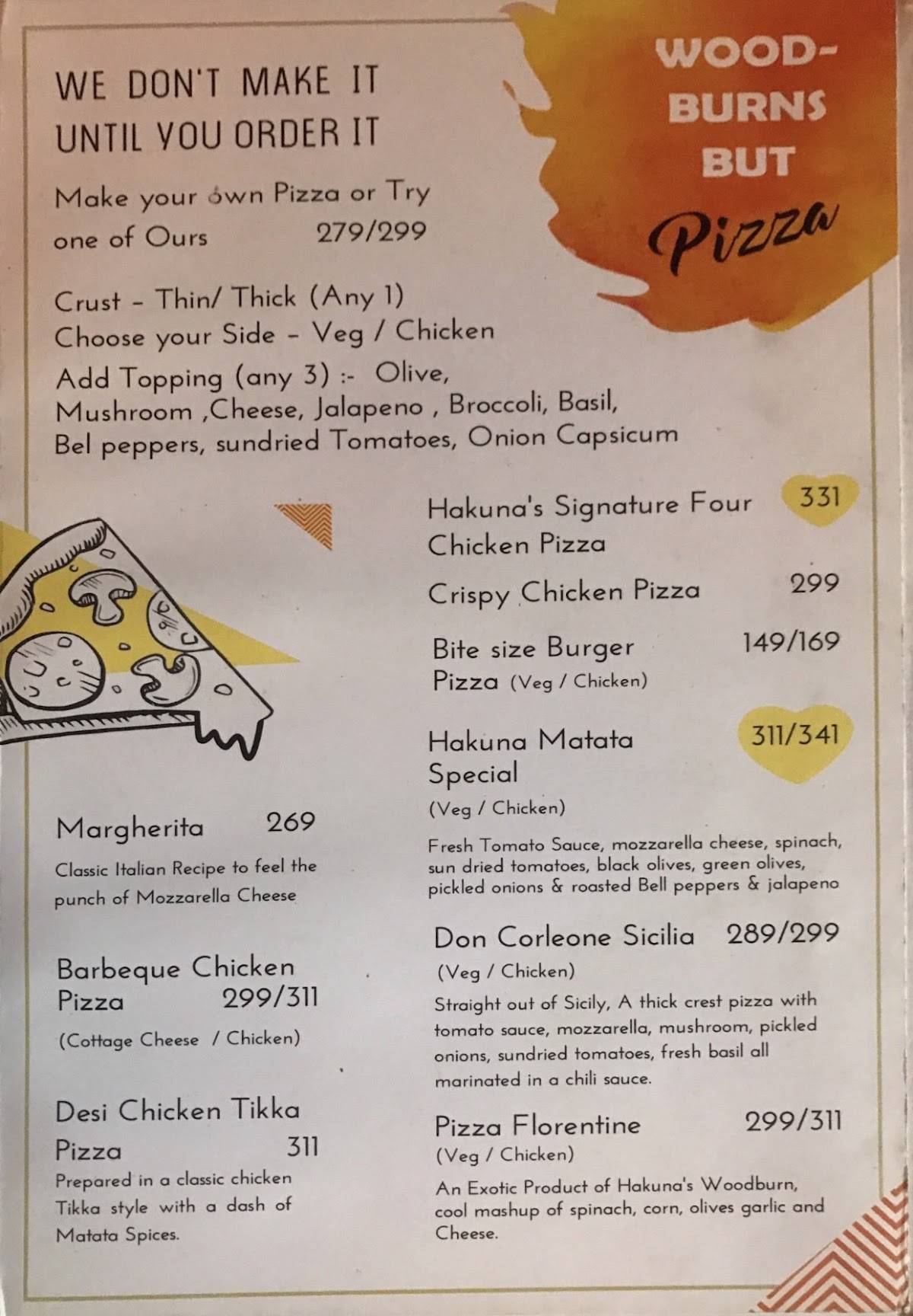 Menu at Hakuna Matata J.M Road, Pune, The Deccan Royale Hotel