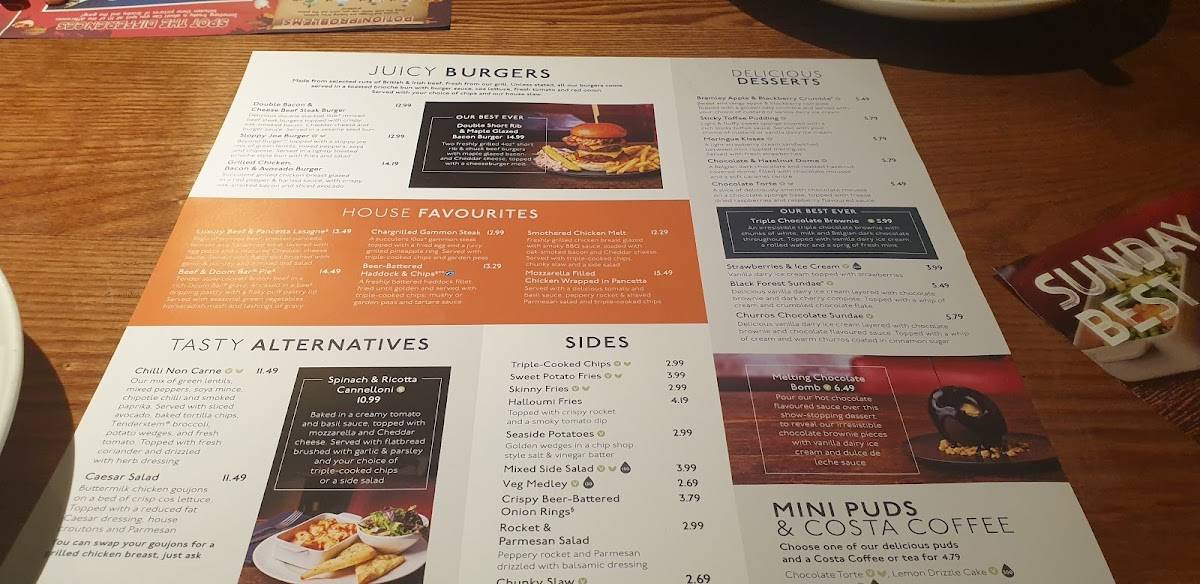 Menu at Oast & Squire Beefeater pub & bar, Fareham