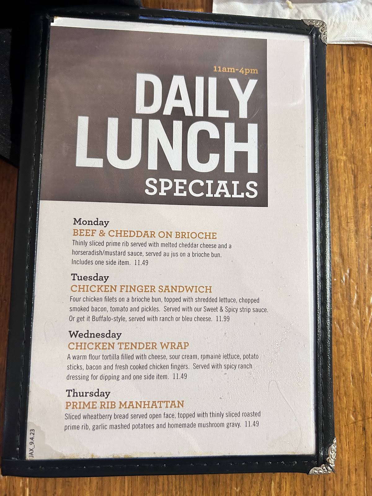 Menu at Rafferty's Restaurant & Bar, Jackson