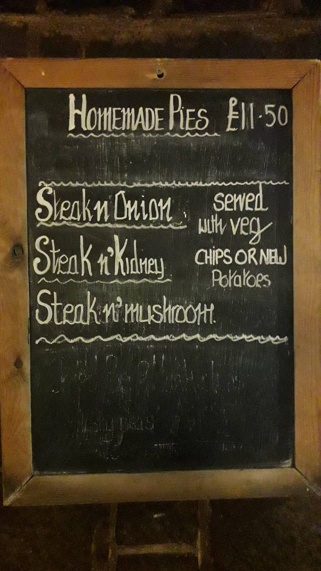 Menu at Slaters Arms pub & bar, Bradley