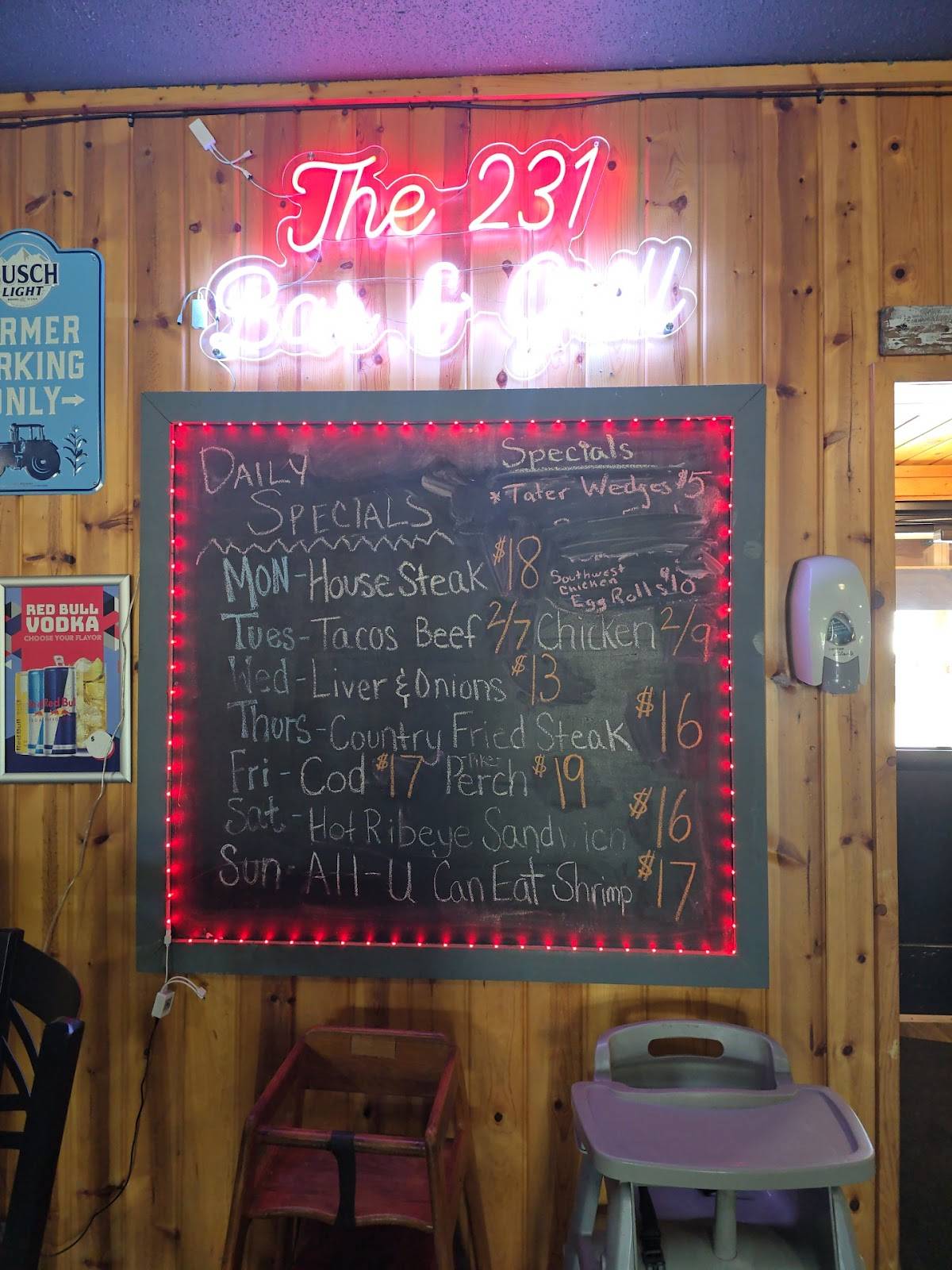 Menu at The 231 Bar & Grill, Thompsonville