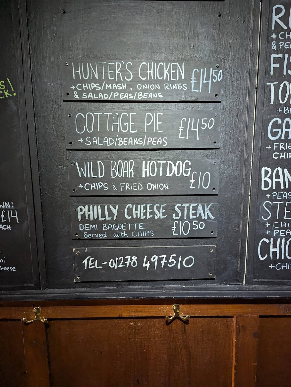 Menu at The Ancient Mariner pub & bar, Nether Stowey