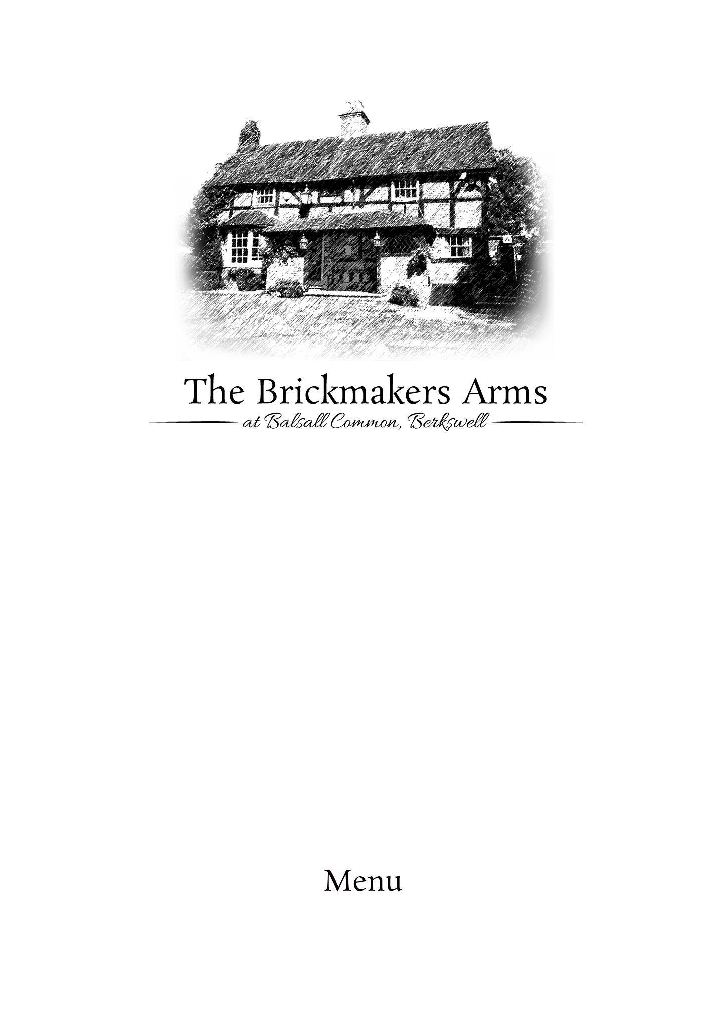 Menu at The Brickmakers Arms pub & bar, Coventry