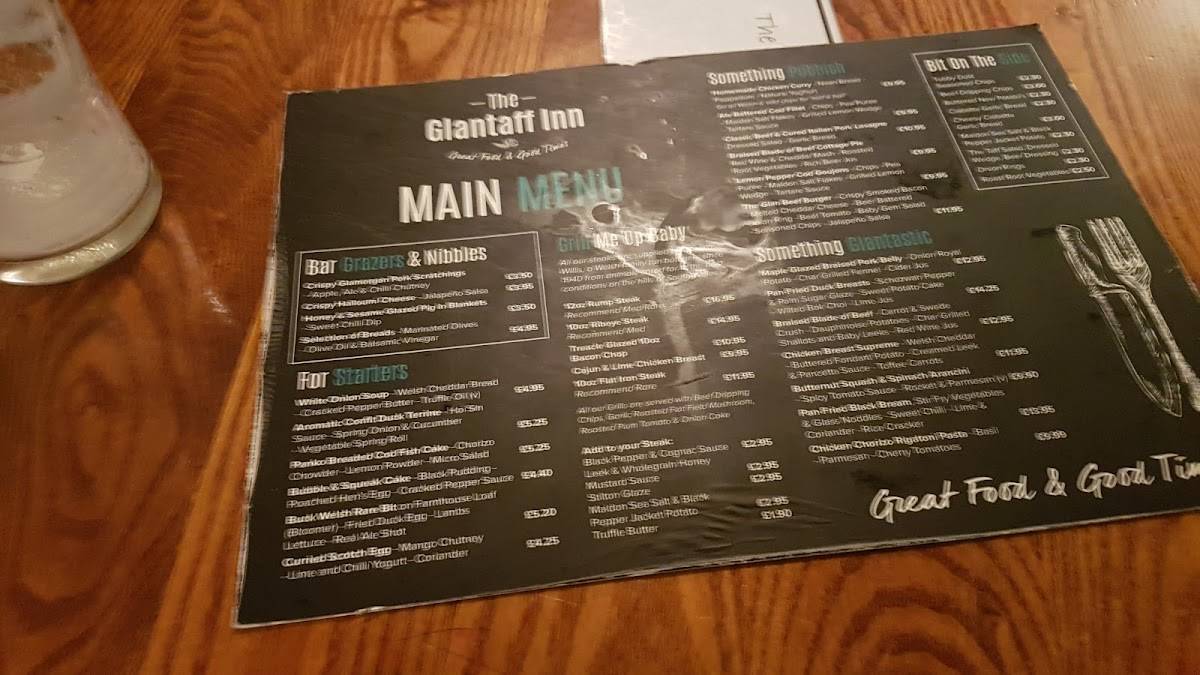 Menu at The Glantaff Inn pub & bar, Treharris