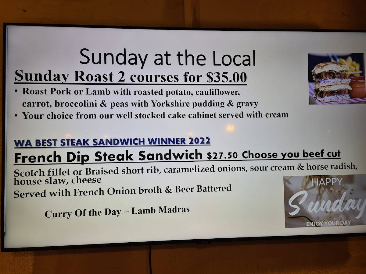 Menu at The Last Local Canning Vale pub & bar, Canning Vale