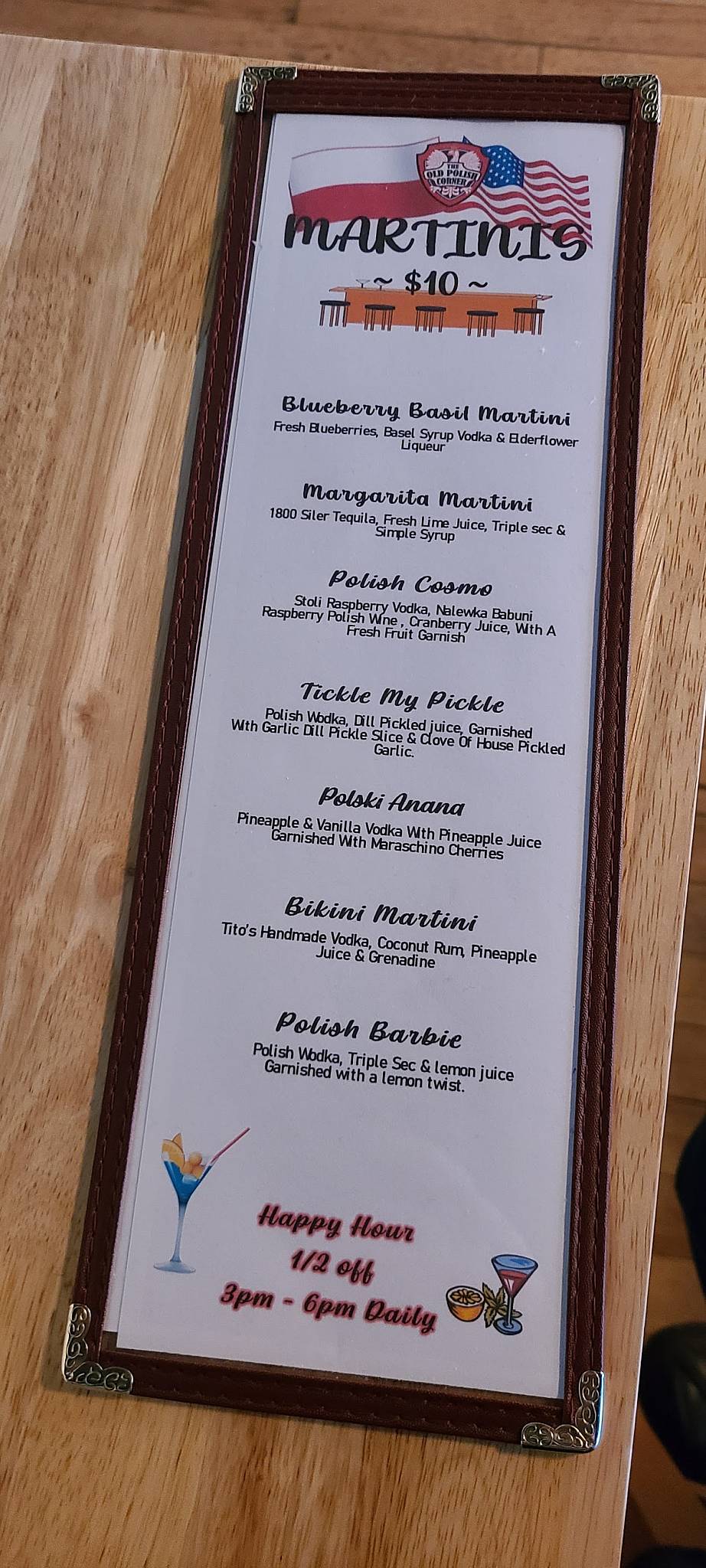 Menu at The Old Polish Corner pub & bar, Alpena