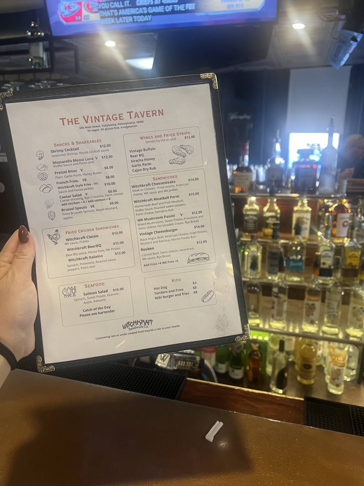 Menu at The Vintage Tavern pub & bar, Tobyhanna