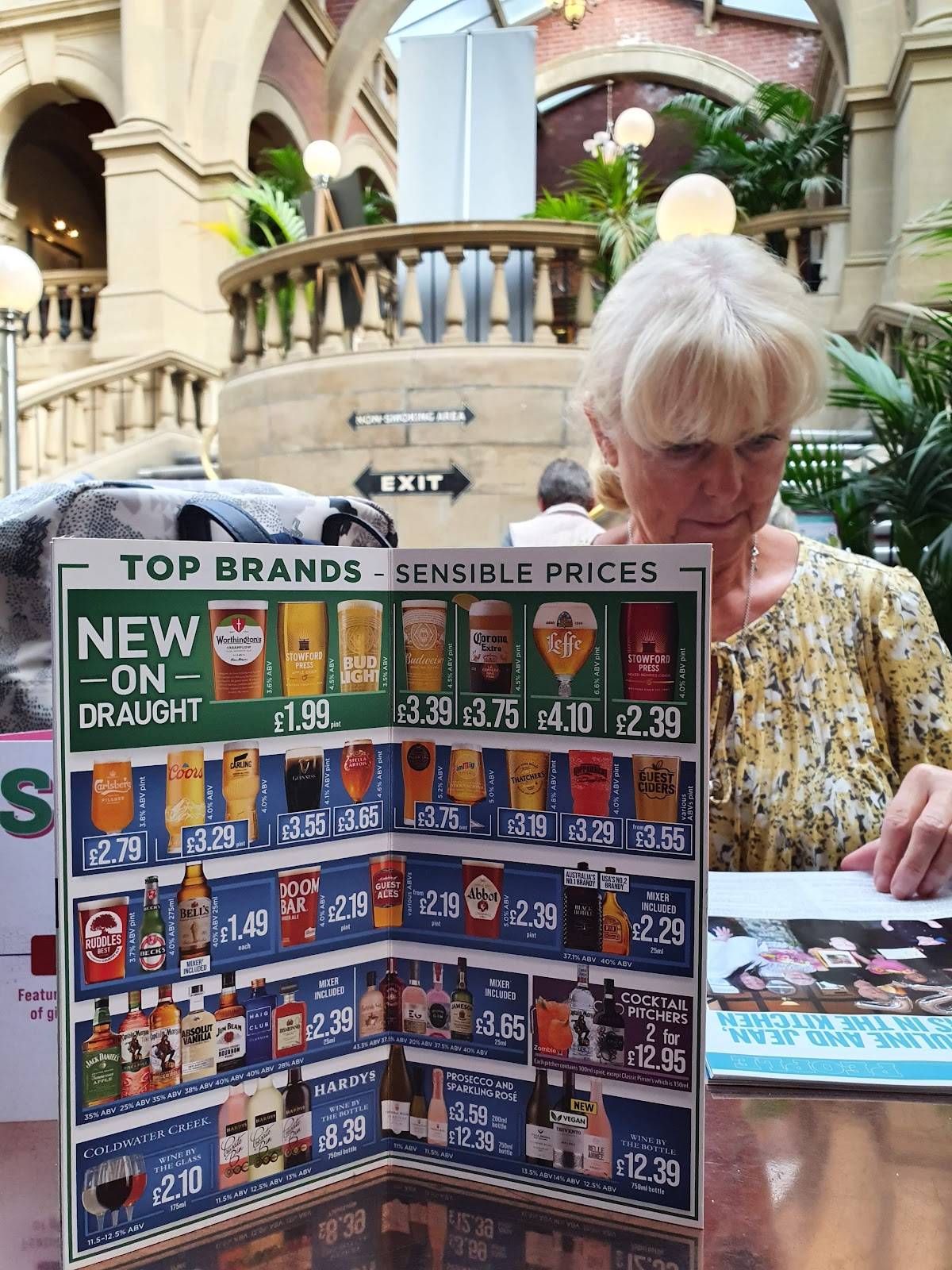 Menu at The Winter Gardens - JD Wetherspoon pub & bar, Harrogate