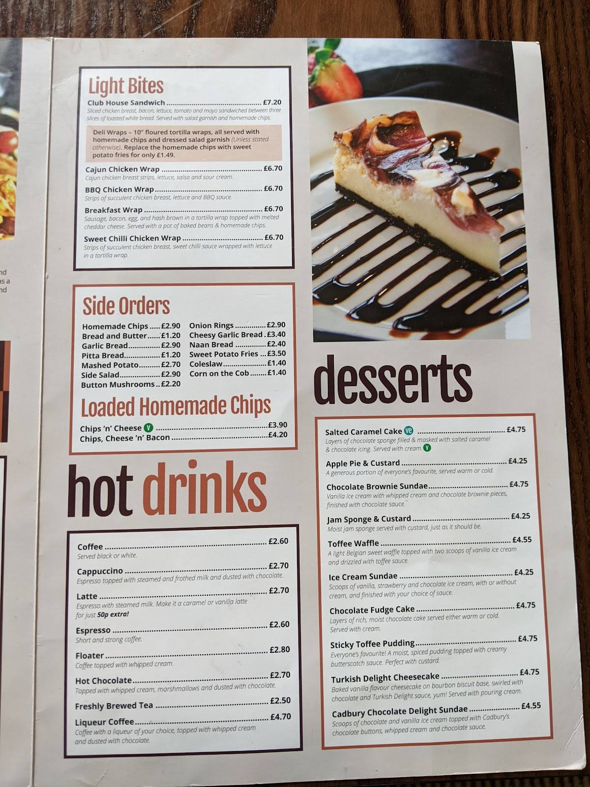 Menu at The Wishing Well pub & bar, Selby