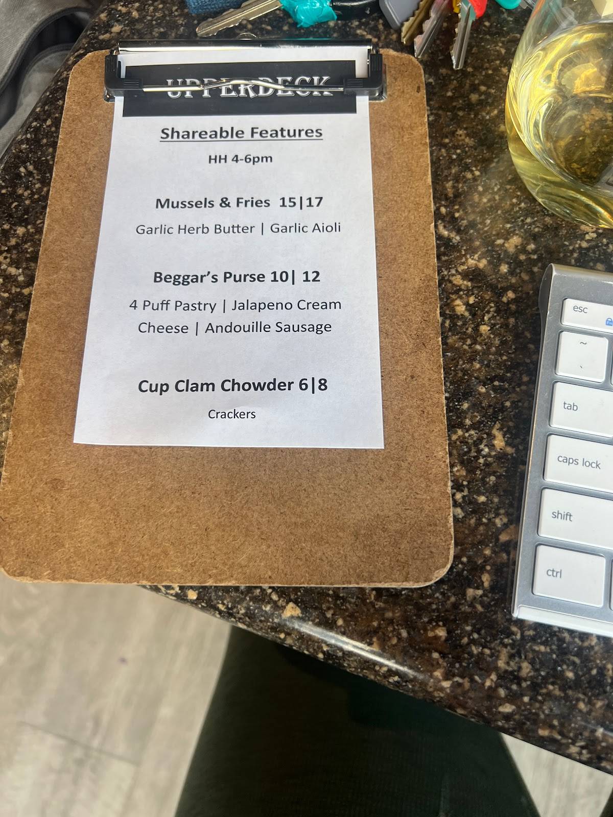 Menu at Upper Deck Gourmet Burgers & Spirits pub & bar, Parker