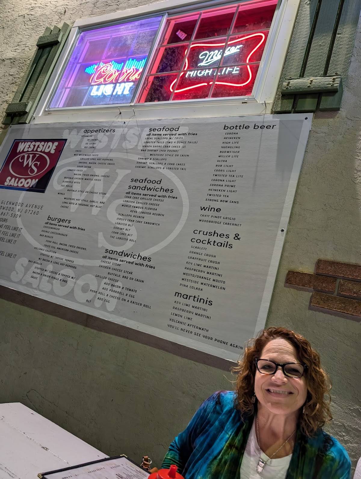 Menu at Westside Saloon pub & bar, West Wildwood