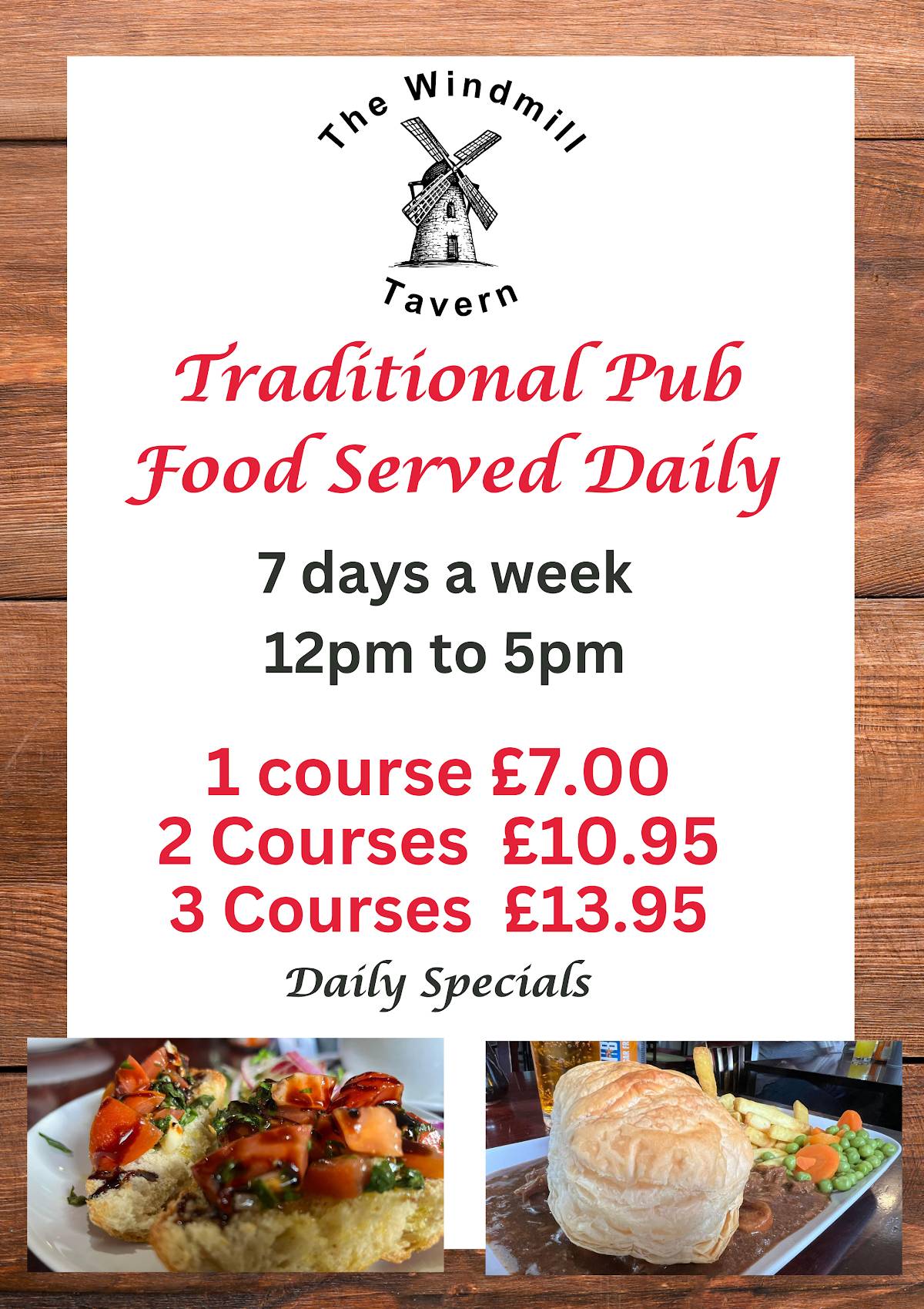 Menu at Windmill Tavern pub & bar, Motherwell