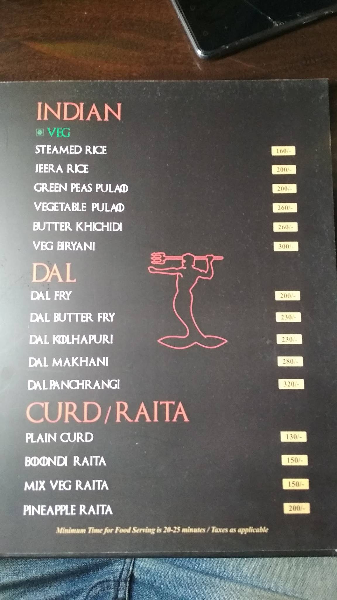 Menu at Zero Degree Lounge, Wanadongri